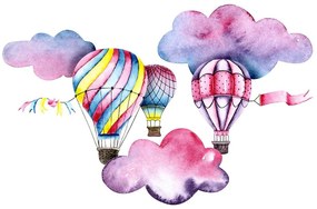 Tapeta barevné balóny v oblacích - 375x250 cm