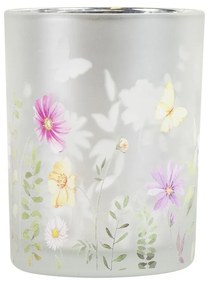 Barevný skleněný svícen Wild Flowers Butterfly M - Ø 10*12,5cm
