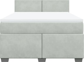 Box spring postel s matrací světle šedá 160x200 cm samet 3288648