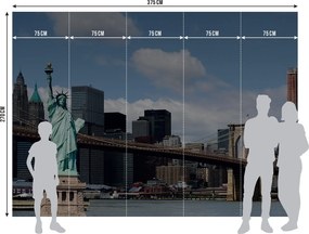 Fototapeta na míru Brooklynský Most a Socha Svobody | Vliesová fototapeta na zed' | DFTNXXL0426