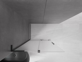 Mexen Velar L, posuvná sprchová zástěna Walk-in 100 x 200 cm, 8mm sklo námraza, černá matná, 871-100-003-33-70