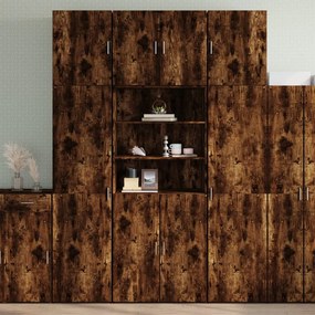 Skříň highboard kouřový dub 80 x 42,5 x 249 cm kompozitní dřevo