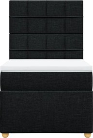 Box spring postel s matrací černá 90x190 cm textil 3293437