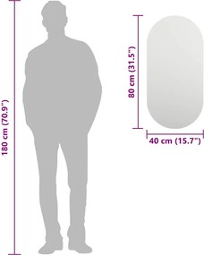 Zrcadlo 80 x 40 cm sklo 326083
