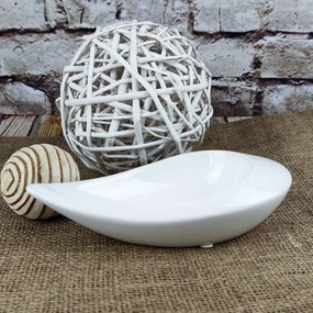 Bílá porcelánová aranžovací miska kapka- 19 cm