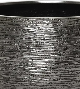 Kulatý květináč POTTA, sklolaminát, průměr 55 x výška 26 cm, stříbrná