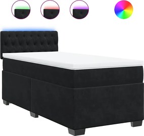Box spring postel s matrací černá Single samet 3288773