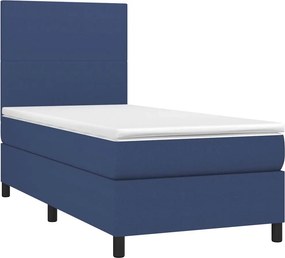 Box spring postel s matrací a LED modrá 80 x 200 cm textil 3134675