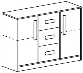 Dětská komoda GIT NR 06 Barva úchytů: Nebeská