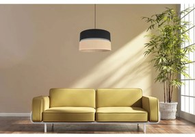 Závěsné svítidlo Juta, 1x jutové/černé textilní stínítko, (fi 40cm), b