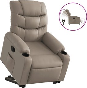 Elektrické zvedací polohovací křeslo cappuccino umělá kůže 3206619