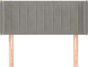 Čelo postele typu ušák světle šedé 93x16x78/88 cm samet 3119042
