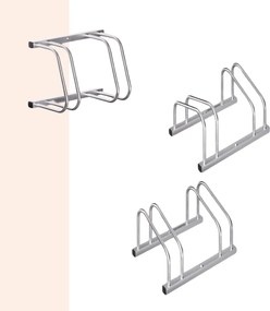 Stojan na 2 kola BIKE, 50x32x27cm, stříbrná Jurhan