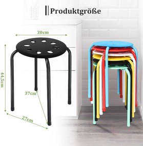Costway Balení 6 stohovatelných kovových taburetek Různé barvy Taburetky