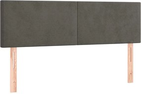 Box spring postel s matrací a LED tmavě šedá 140x200 cm samet 3134286