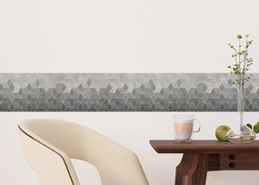 Samolepící bordura na zeď Šedá Mozaika | 5 m x 13.8 cm | DWB8449
