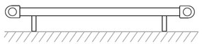 Mereo, Otopný žebřík rovný, bílý, středové připojení, MT03S