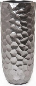 Luxusní květináč AMOLAR, sklolaminát, horní průměr 41 cm x výška 95 cm, stříbrný