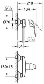 Grohe Euroeco Special - páková sprchová baterie, chrom 32780000