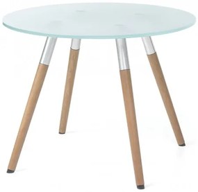profim Konferenční stůl SW40 Deska stolu tvrzené sklo - mléčné (G1) Barva kostry dřevěná kostra - moření H-06 - dub přírodní