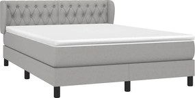Box spring postel s matrací světle šedá 140 x 190 cm textil 3126477