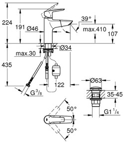 GROHE 24205003 - Umyvadlová baterie START DN 15 velikost M lesklý chrom