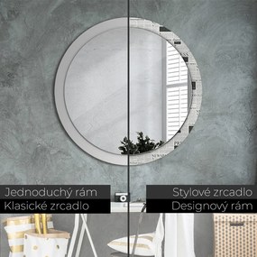 Kulaté dekorativní zrcadlo Vzor z novin fi 100 cm