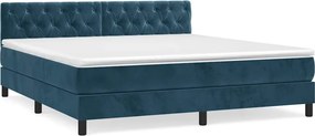Box spring postel s matrací tmavě modrá 160x200 cm samet 3141495
