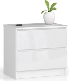 Noční stolek K60 2SZ CLP bílý lesk
