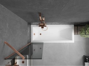 Mexen Next, 1-křídlová vanová zástěna 50 x 150 cm, 6mm šedé sklo, měděná matná, 895-050-000-00-40-65