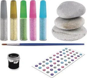 GRAFIX Malování na kamínky Mandala Sparkling / Kreativní sada / 3 kamí