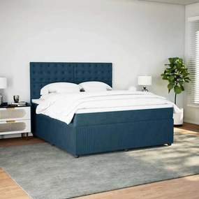 Box spring postel s matrací modrá 180 x 200 cm samet 3294722