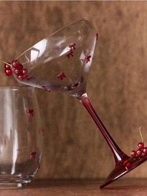 Sinsay - Sklenice z barevného skla s 3D mašličkami - červená
