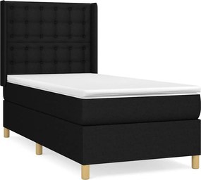 Box spring postel s matrací černá 100 x 200 cm textil 3132291