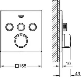 Grohe SmartControl - Baterie pod omítku 3 výstupy chrom