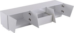 GL Store TV stolek 170 cm s lesklými dvířky, bílý
