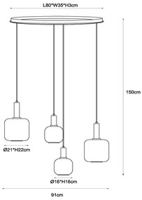 Lucide 45405/04/30 - Lustr na lanku ELOISE 4xE27/40W/230V černá