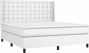 Box spring postel s matrací bílá 180x200 cm umělá kůže 3132514