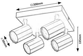 Rabalux 73026 - Bodové svítidlo ROGELIO 4xGU10/5W/230V