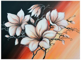 Gario Ručně malovaný obraz Magnolie při západu Rozměry: 120 x 80 cm