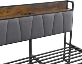 Postel NORDO 140x200 s roštem a výsuvnou přistýlkou černá/šedá Kondela 0000408413
