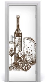 Fototapeta na dveře samolepící víno a jednohubky 75x205 cm