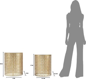 Sada odkládacích stolků Weslan 41 cm zlatá
