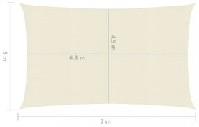 Stínící plachta obdélníková HDPE 5 x 7 m Dekorhome Bílá