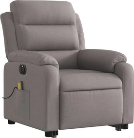 Elektrické zvedací masážní polohovací křeslo taupe textil 3205024