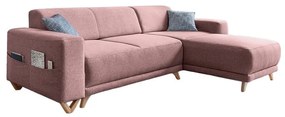 Růžová rozkládací/s úložným prostorem rohová pohovka Classy Sophie – Miuform