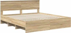 Rám postele s čelo Sonoma dub 200 x 200 cm Kompozitní dřevo 3408818