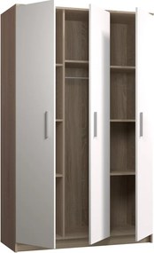 IDZ Šatní skříň OMEGA III 3D 19, 120 cm Dub Sonoma/Bílá