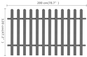 vidaXL Marketos Laťkový plot WPC 200 x 120 cm