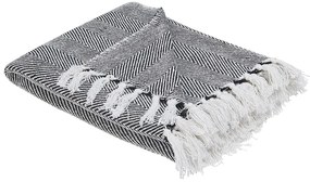 Bavlněná deka 130 x 160 cm černá TANGIER Beliani